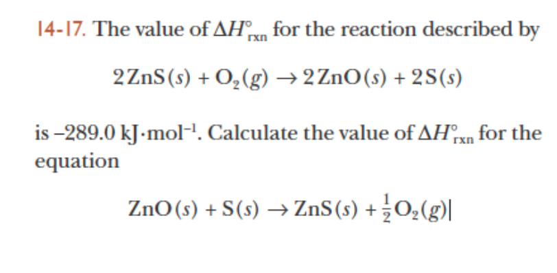 Solved The value of Delta H_rxn degree for the reaction | Chegg.com