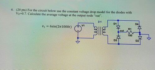 Solved For the circuit below use the constant voltage drop | Chegg.com