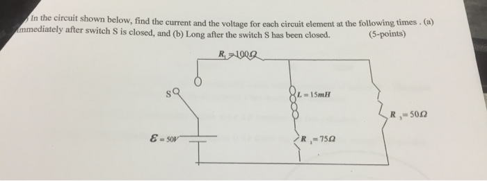 Solved In the circuit shown below, find the current and the | Chegg.com