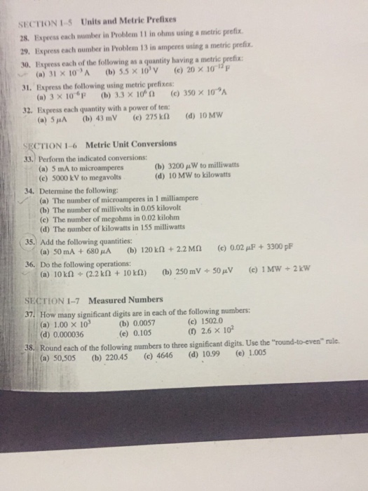 Solved SECTION I-4 Scientific and Engineering Notation 11. | Chegg.com