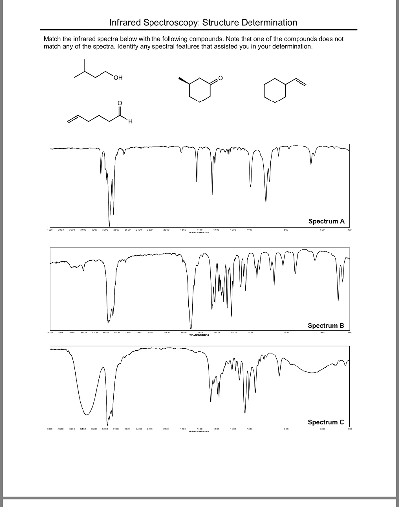 Solved Infrared Spectroscopy: Structure Determination Match | Chegg.com