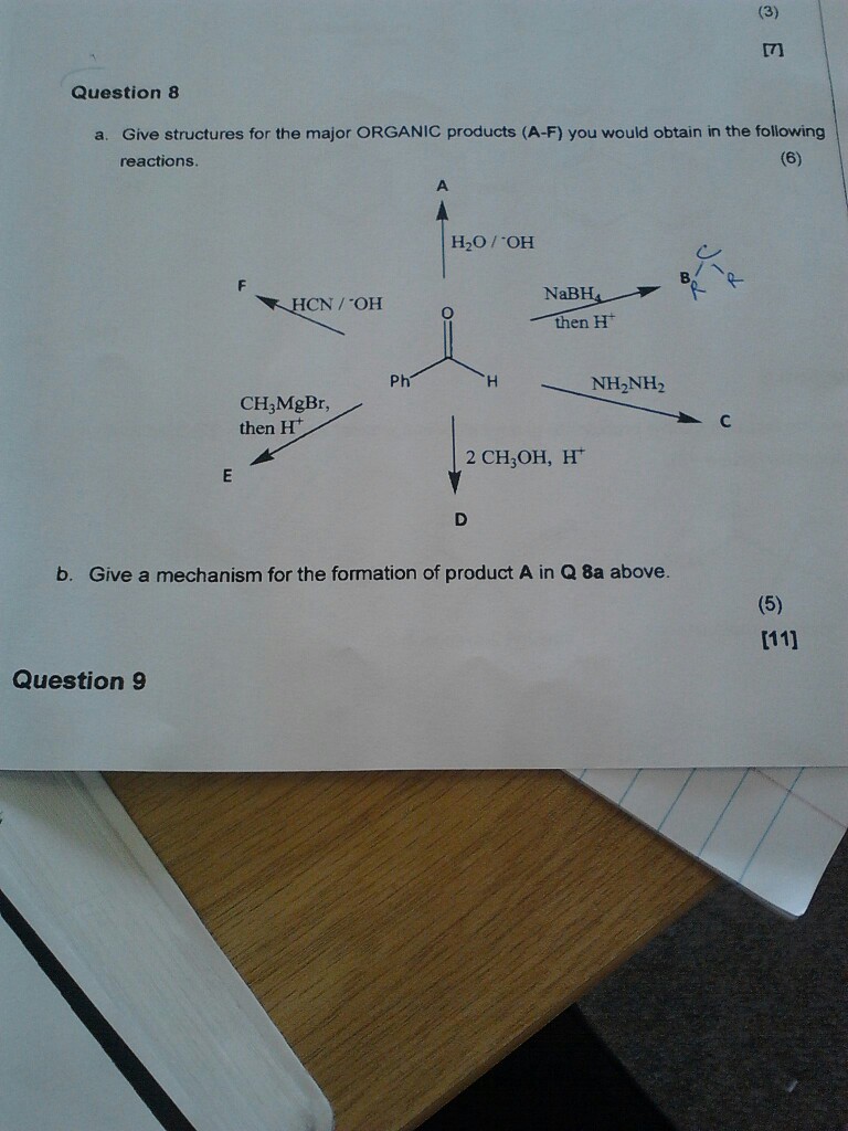 Solved Give structures for the major ORGANIC products (A-F) | Chegg.com
