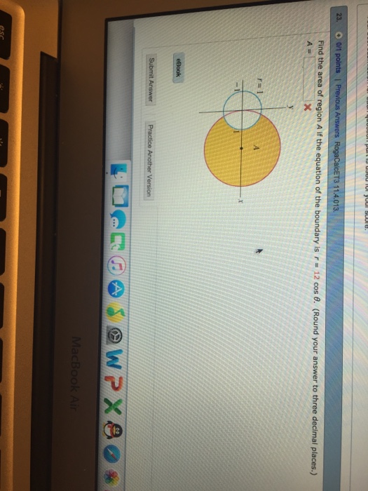 Solved Find the area of region A if the equation of the | Chegg.com