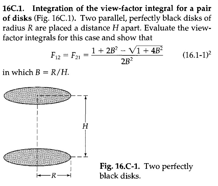 Solved 16C.1. Integration of the view-factor integral for a | Chegg.com