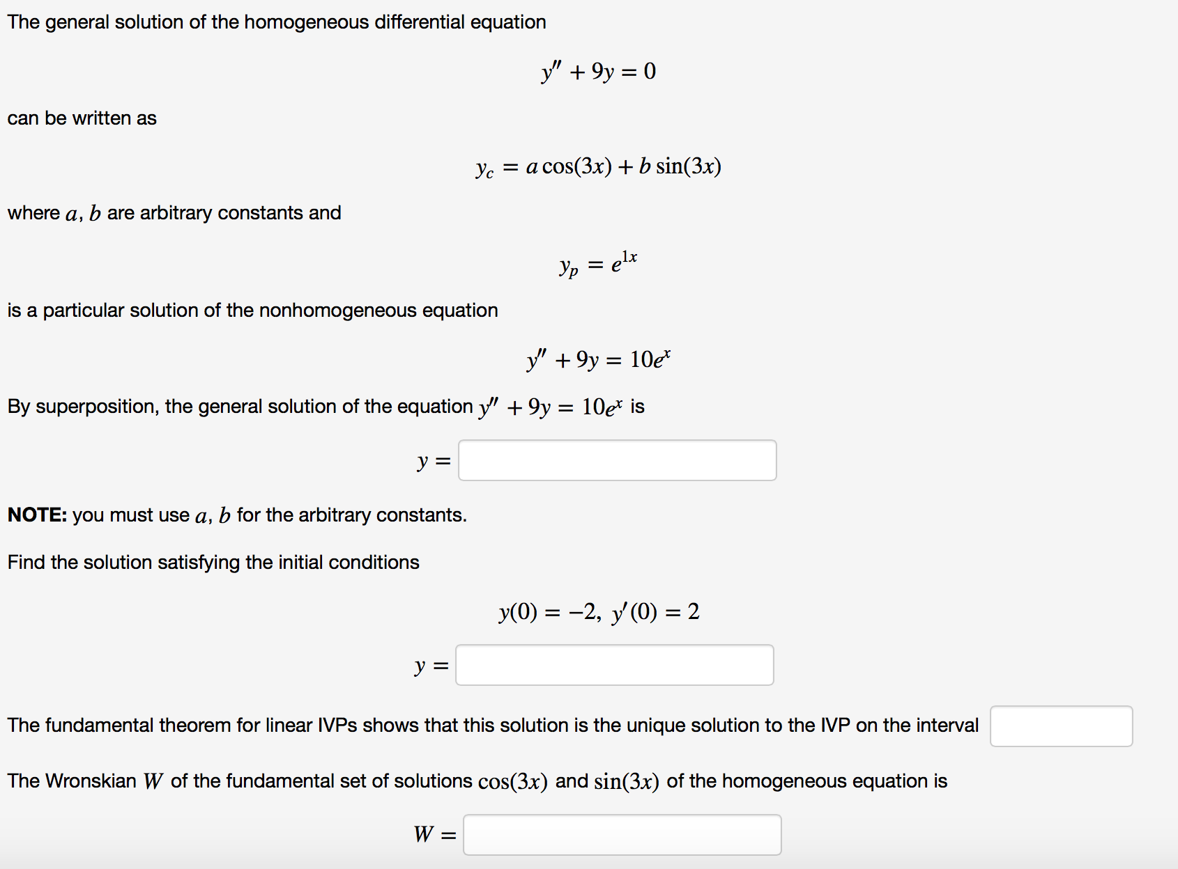 Solved The general solution of the homogeneous differential | Chegg.com