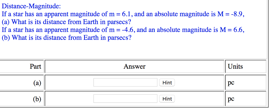Solved Distance-Magnitude: If a star has an apparent | Chegg.com