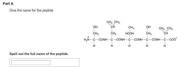 Solved PART A Give the name for the peptide PART B Sort the | Chegg.com Solved PART A Give the name for the peptide PART B Sort the | Chegg.com
