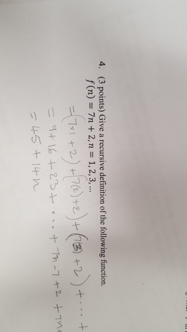 Solved (3 points) Give a recursive definition of the | Chegg.com