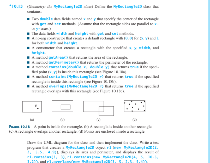Java The MyRectangle2D class was defined in Exercise | Chegg.com