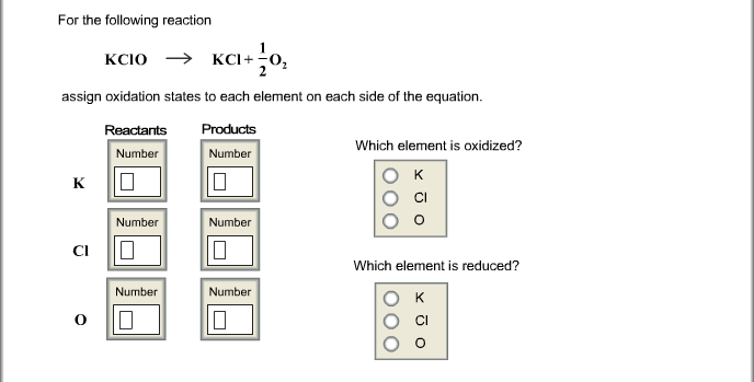 Solved For the following reaction KCLO rightarrow KCl + 1/2 | Chegg.com