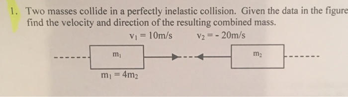 Solved Two masses collide in a perfectly inelastic | Chegg.com
