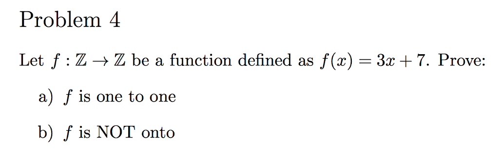 Solved Let f: Z rightarrow Z be a function defined as f(z) = | Chegg.com