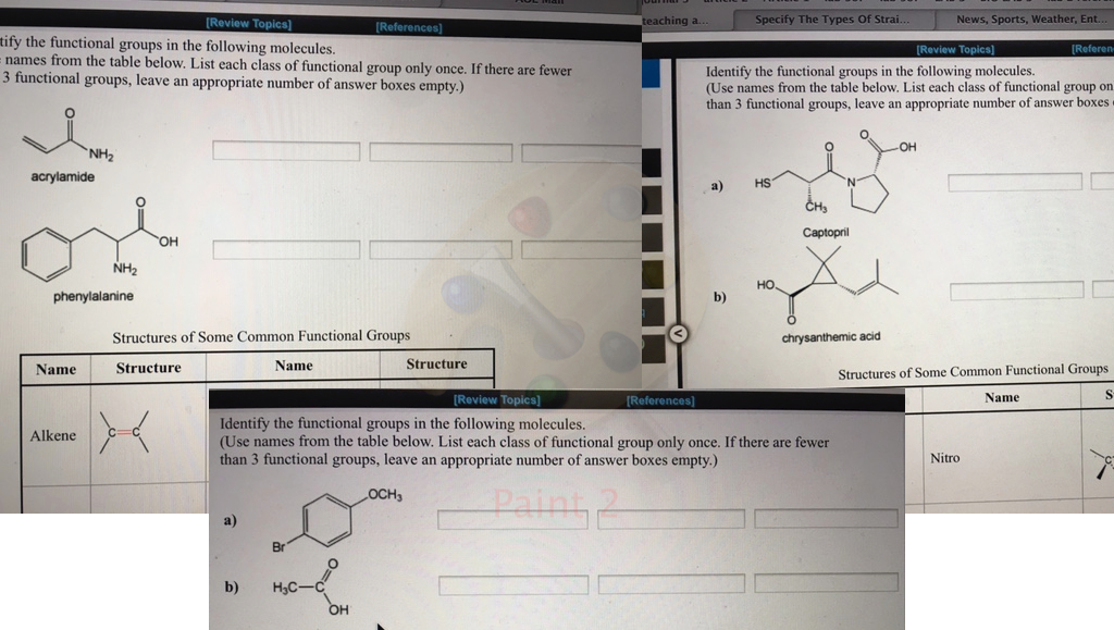 Solved ?Identify the functional groups in the following | Chegg.com Solved ?Identify the functional groups in the following | Chegg.com
