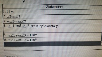 Solved Provide missing STATEMENTS or REASONS for this proof, | Chegg.com