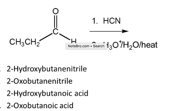 Solved 2-Hydroxybutanenitrile 2-Oxobutanenitrile | Chegg.com