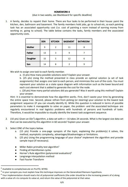 HOMEWORK 4 due In Two Weeks See Blackboard For Chegg