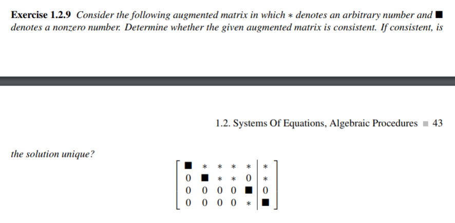 Solved Consider the following augmented matrix in which * | Chegg.com