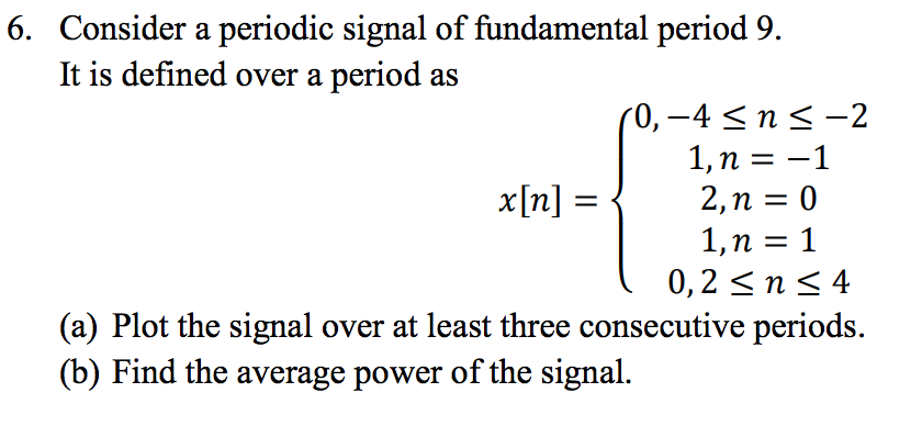Solved 6. Consider a periodic signal of fundamental period | Chegg.com