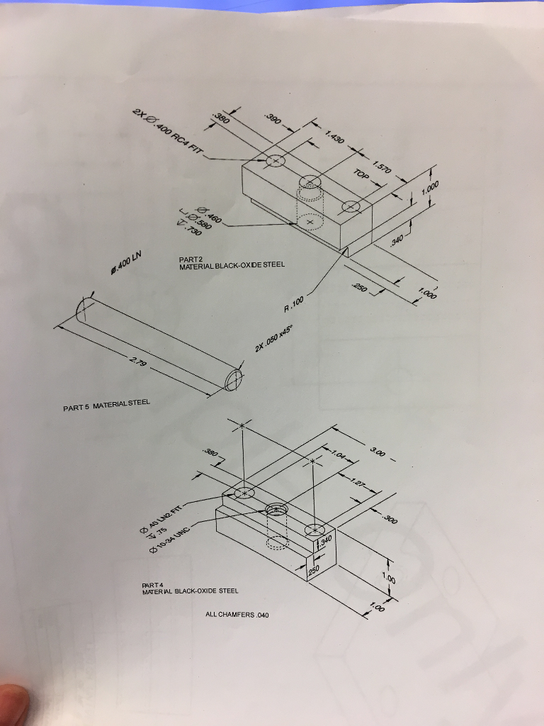 Solved Create a multiview drawing for the TOP part, and mark | Chegg.com