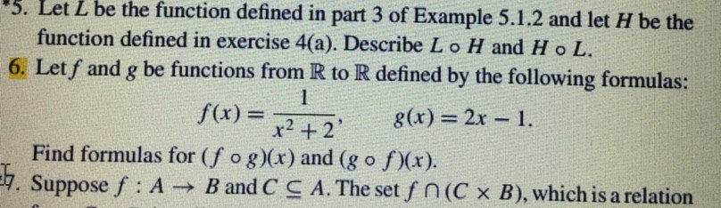 Solved Let f and g be functions from R to R defined by the | Chegg.com