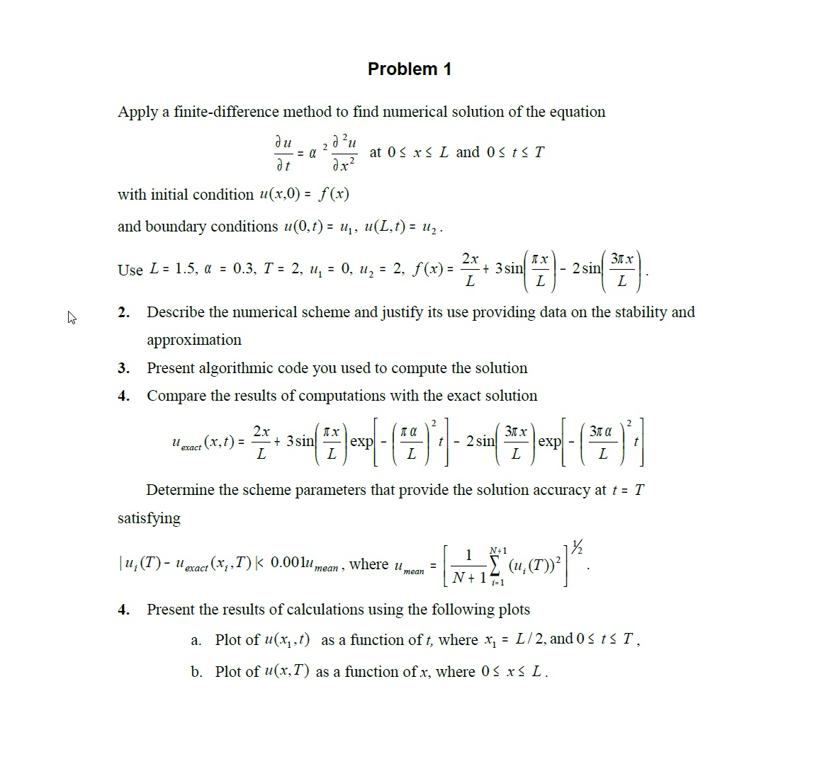 Solved Apply a finite-difference method to find numerical | Chegg.com