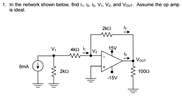 Solved In the network shown below, find i1,i2,i3, V1, V2, | Chegg.com