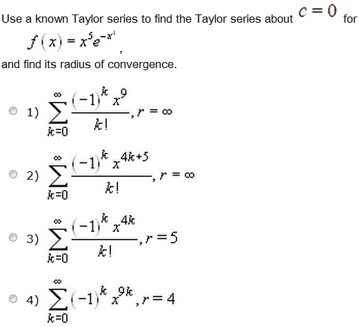 Solved Use a known Taylor series to find the Taylor series | Chegg.com