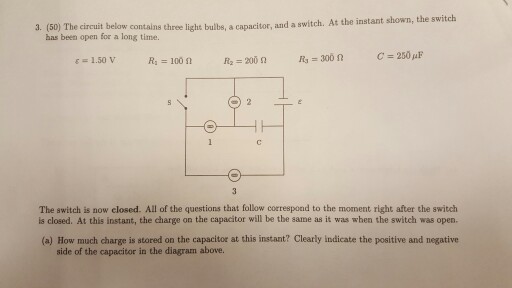 Solved below contains three light bulbs, a capacitor, and a | Chegg.com
