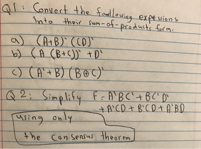 Solved Convert the following expression into their | Chegg.com
