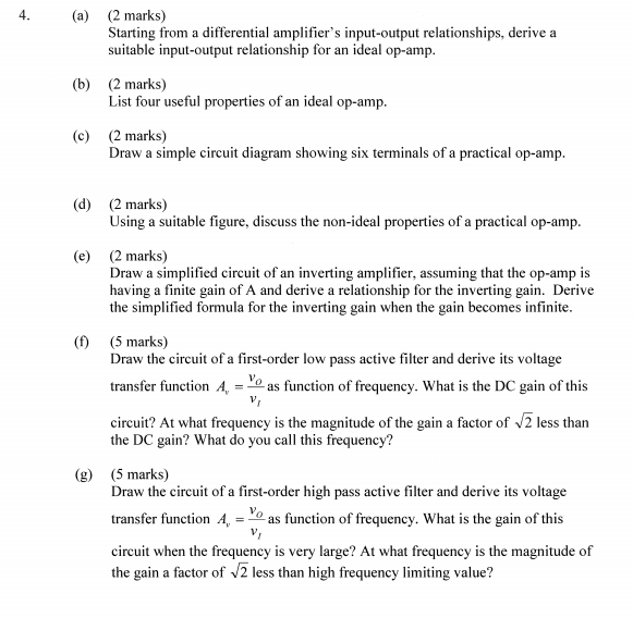 Solved 4 (a) (2 marks) Starting from a differential | Chegg.com