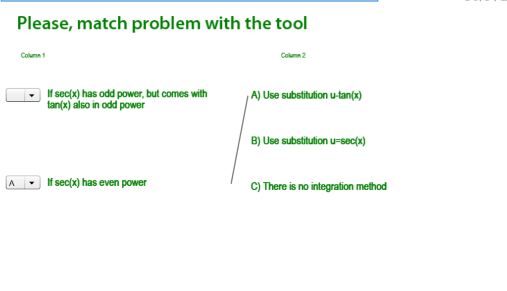 Solved Please, match problem with the tool Column 1 Column 2 | Chegg.com