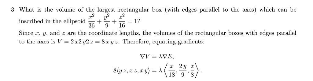 Solved 3. What is the volume of the largest rectangular box | Chegg.com