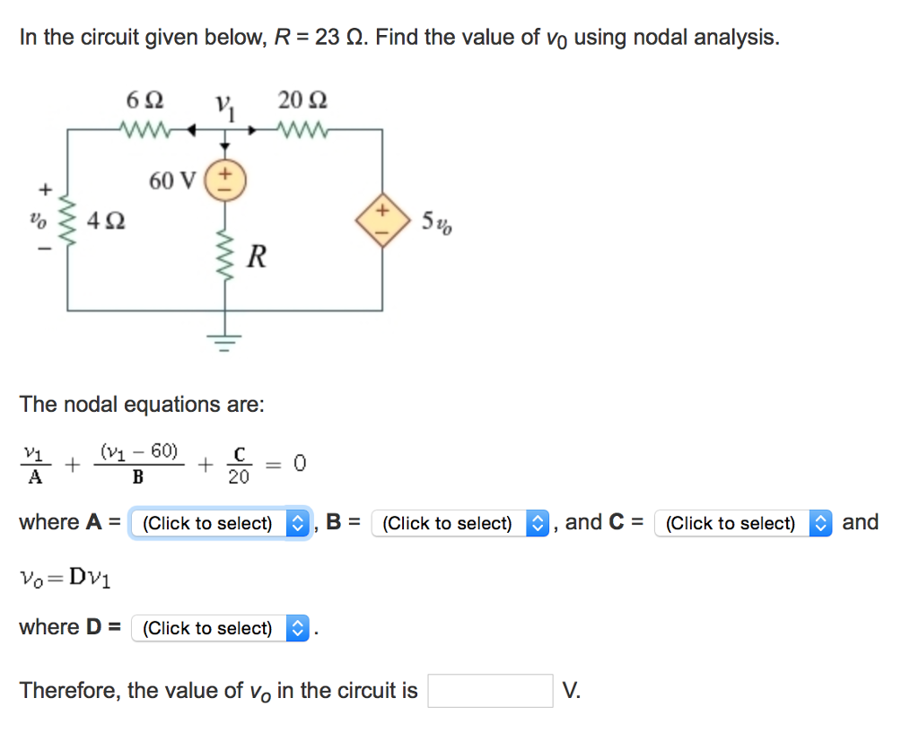 Solved In the circuit given below, R = 23 Ohm. Find the | Chegg.com