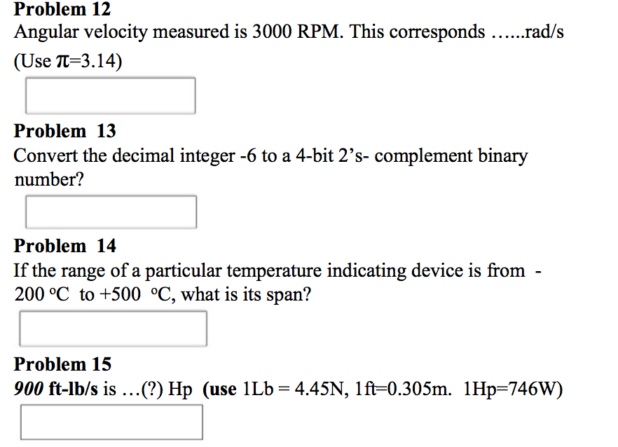 Solved Angular velocity measured is 3000 RPM. This | Chegg.com