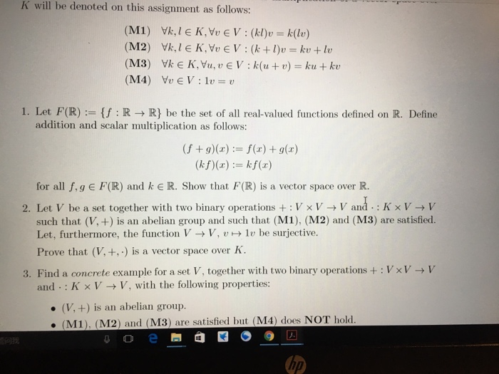 Solved Let F(R):= {f: R rightarrow R} be the set of all | Chegg.com