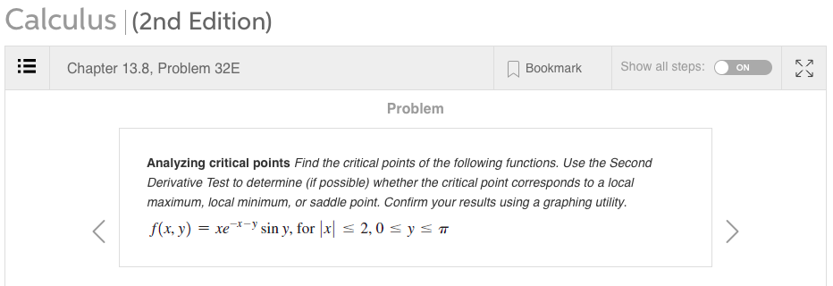 Solved Analyzing critical points Find the critical points of | Chegg.com
