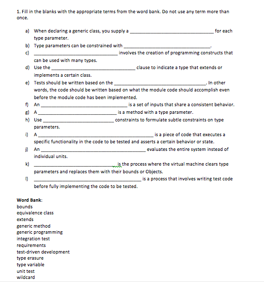 Solved Fill in the blanks with the appropriate terms from | Chegg.com