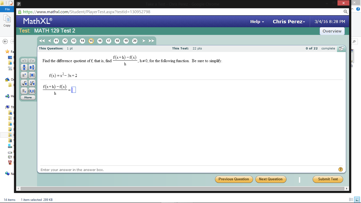 Solved https:// 130952798 MathXL Help Chris Perez 3/4/16 | Chegg.com