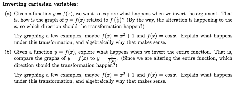 Solved Inverting Cartesian Variables Given A Function Y F