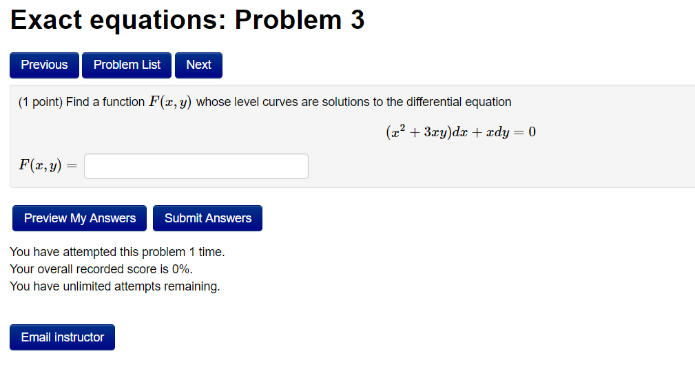 Solved Please help!! I dont see this is an exact equation. I | Chegg.com