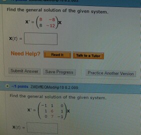 Solved Find the general solution of the given system x' = (8 | Chegg.com