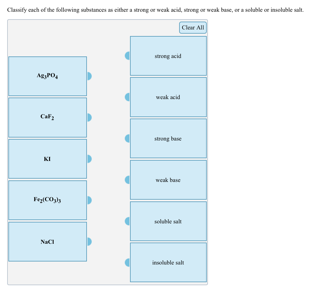 Solved Classify each of the following substances as either a | Chegg.com