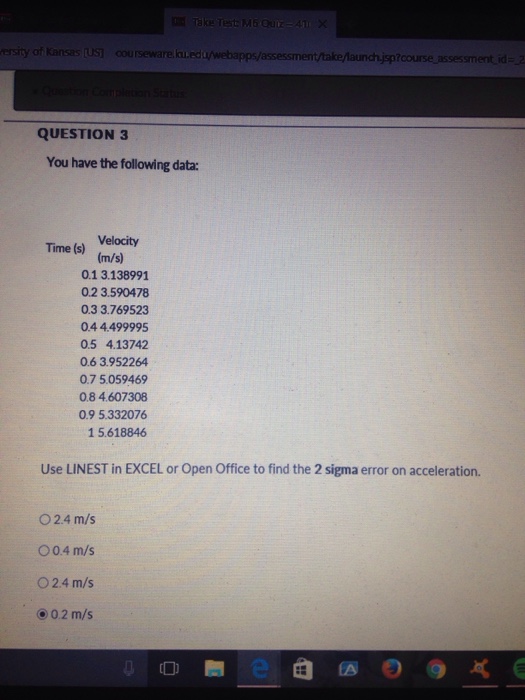 You have the following data: Use LINEST in EXCEL or | Chegg.com