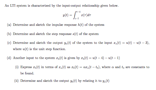 Solved An LTI system is characterized by the input-output | Chegg.com