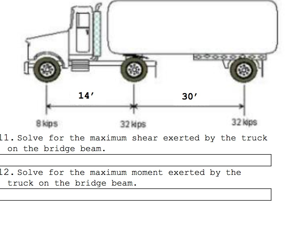 Solved The truck below is to pass a 172 ft bridge. Determine | Chegg.com