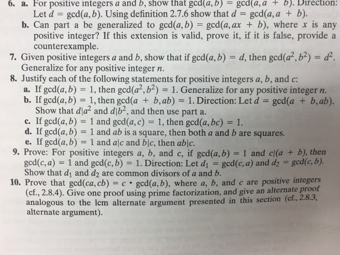 Solved For positive integers a and b, show that gcd(a, b) = | Chegg.com