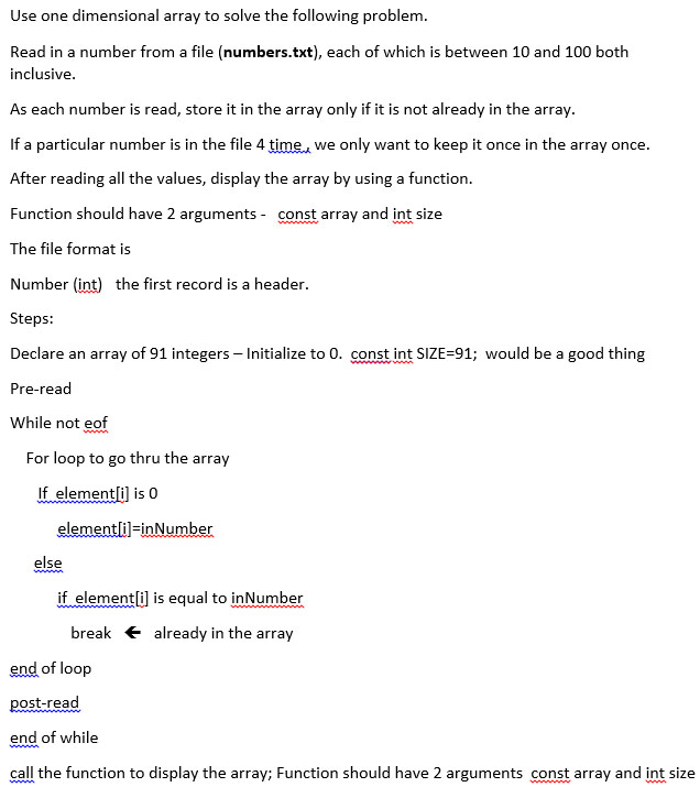 C Programming Arrays The Problem The Provided 5157