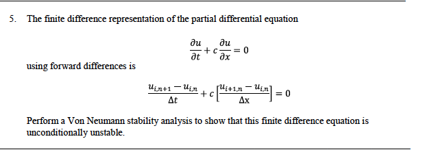 Solved 5. The finite difference representation of the | Chegg.com