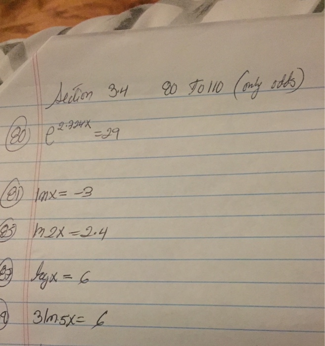 Solved Precalculus section 3.4 exponential equations and log | Chegg.com