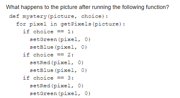 Solved What happens to the picture after running the | Chegg.com
